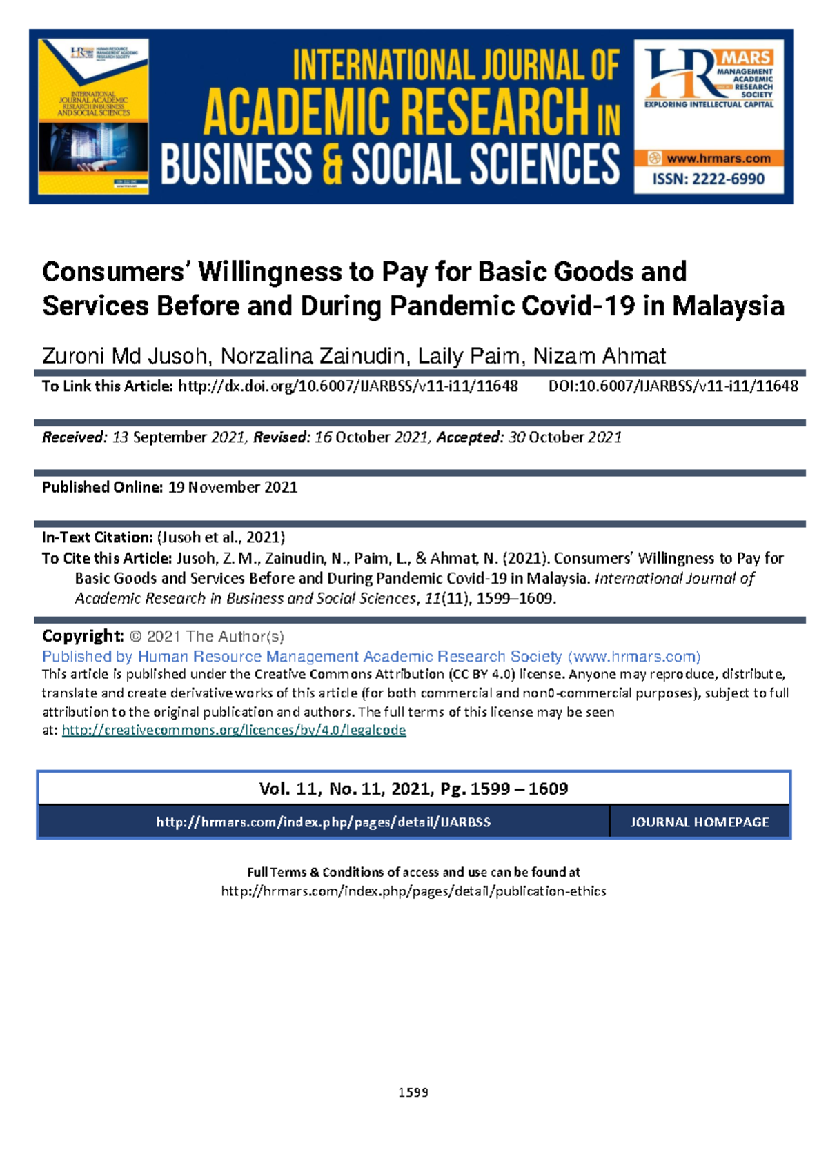 Consumers willingness to pay for basic goods and services before and ...