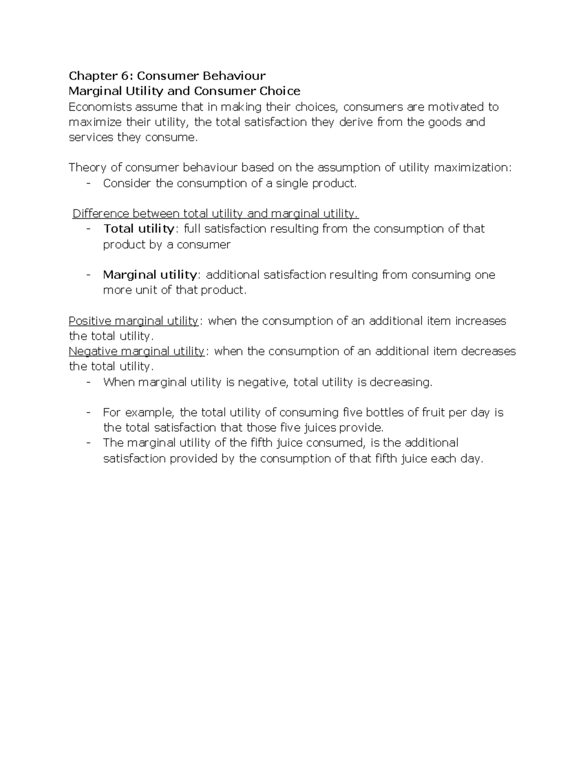 CHAPTER 6 Consumer Behaviour - ECON 201 - Concordia - Studocu