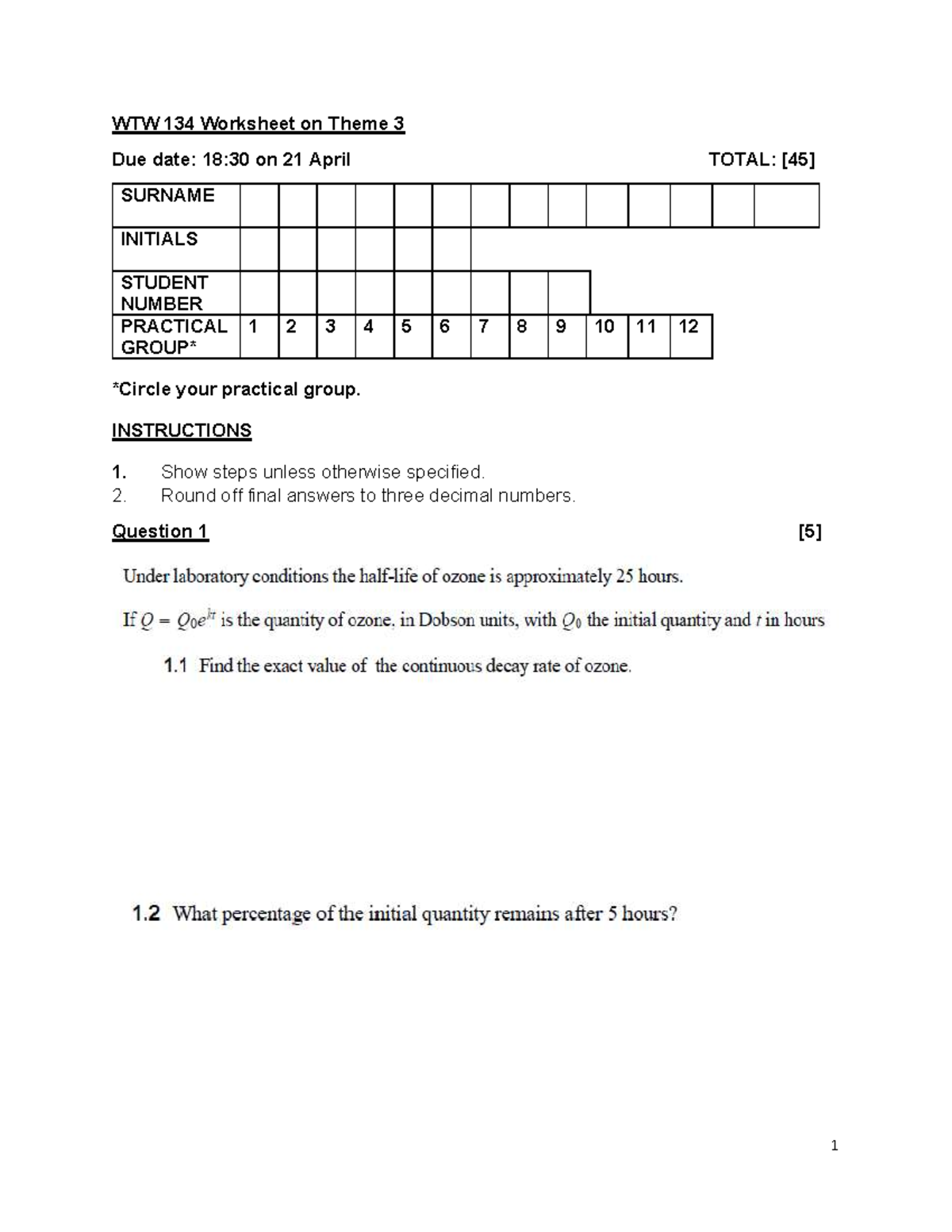 Worksheet 5 on Theme 3, wtw 134 - WTW 134 Worksheet on Theme 3 Due date ...