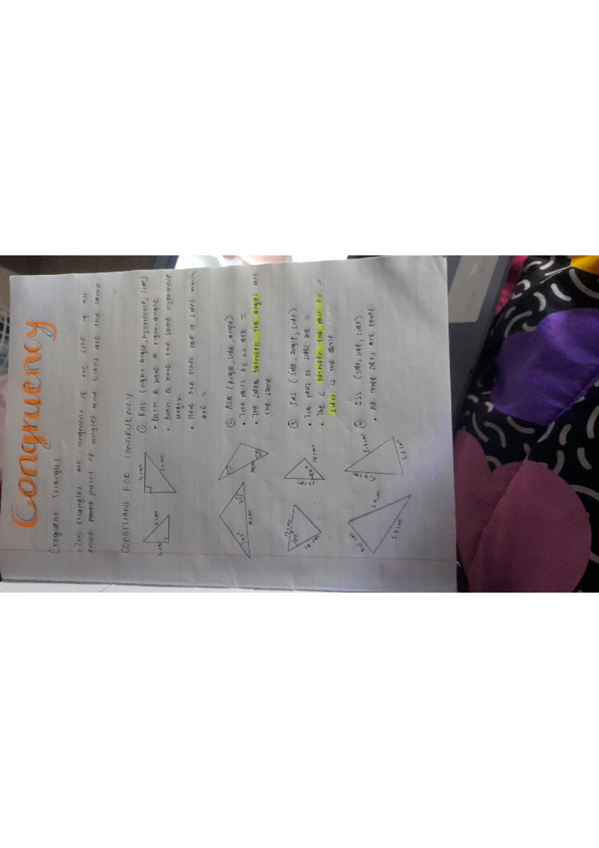 Congruency notes - Congruency Congruent Triangles Two triangles are ...