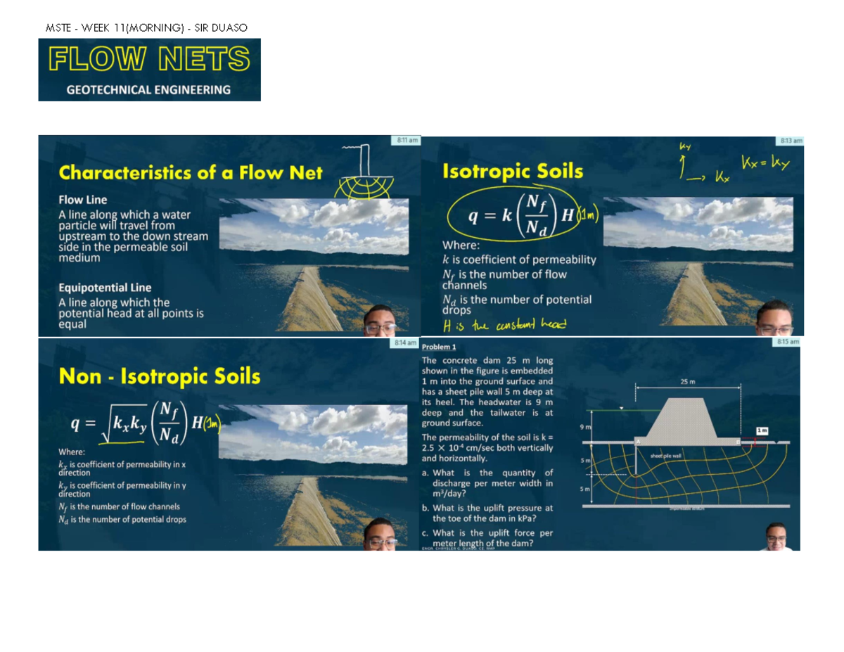 HGE - WEEK 11 Morning - SIR Duaso - FLOW NETS GEOTECHNICAL ENGINEERING ...