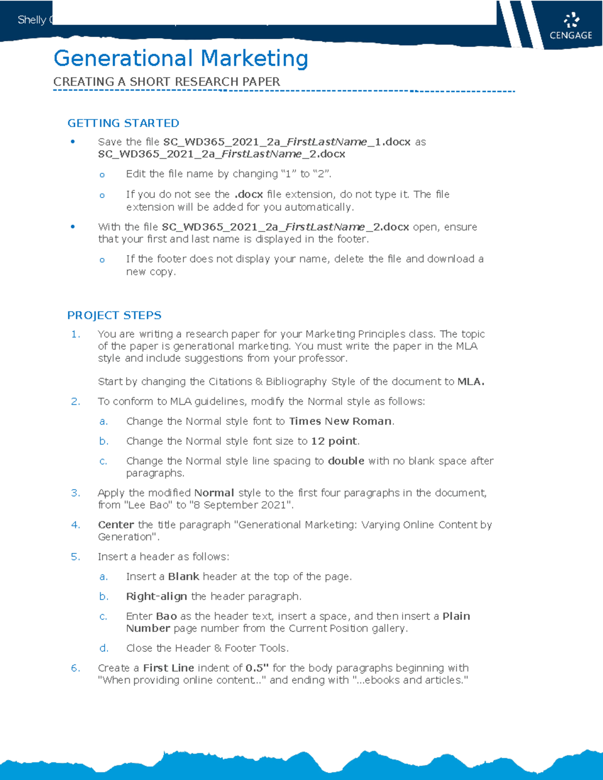 Instructions SC WD365 2021 2a - Generational Marketing CREATING A SHORT ...