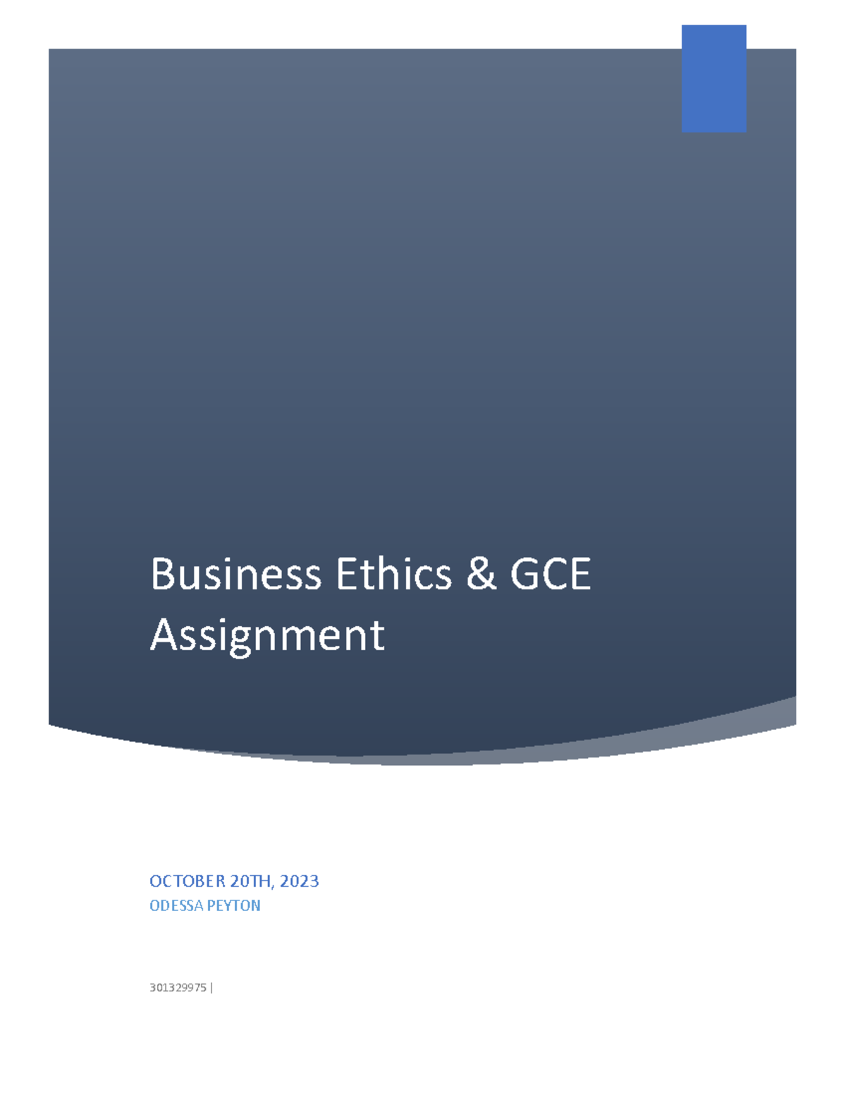 Business Ethics & GCE Assigment - Business Ethics & GCE Assignment ...