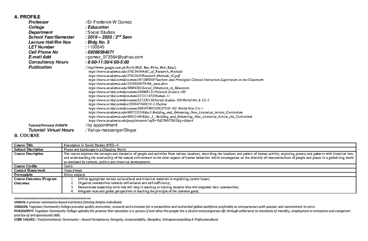 Places and Landscape in a Changing World ...