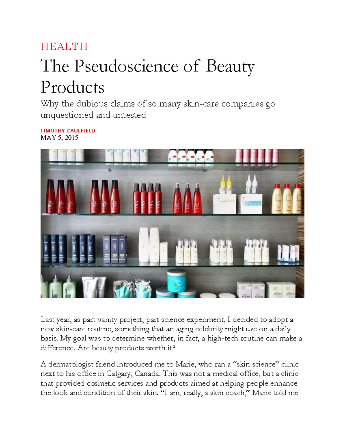 The Pseudoscience of Beauty Products - H E A L T H The Pseudoscience of ...