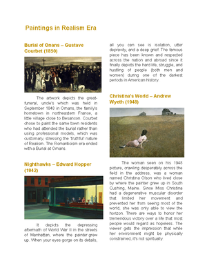 Introduction to Realism - Introduction to Realism Realistic, meticulous ...