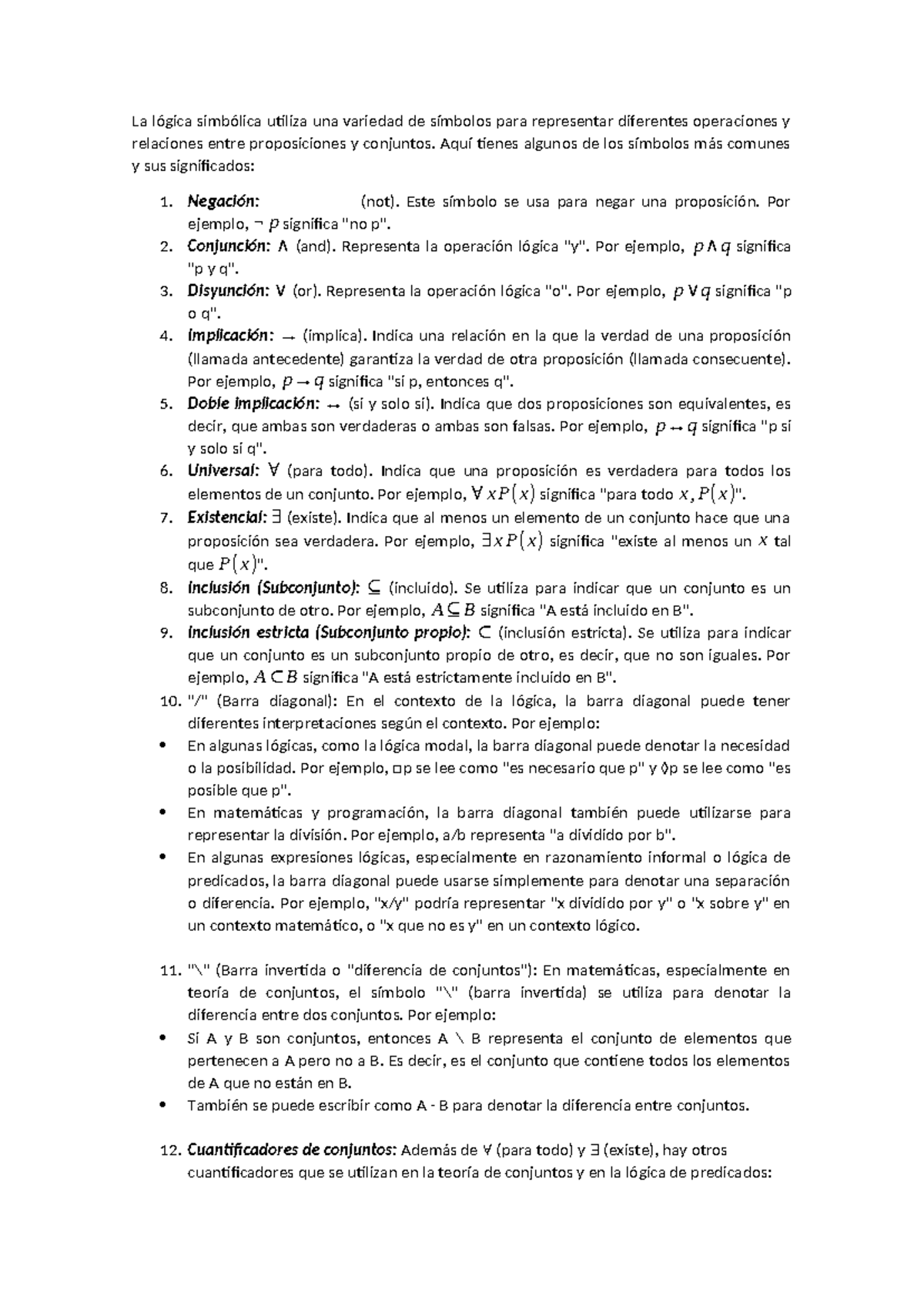 Simbologias - Resumen Logica Simbolica - La lógica simbólica utiliza ...