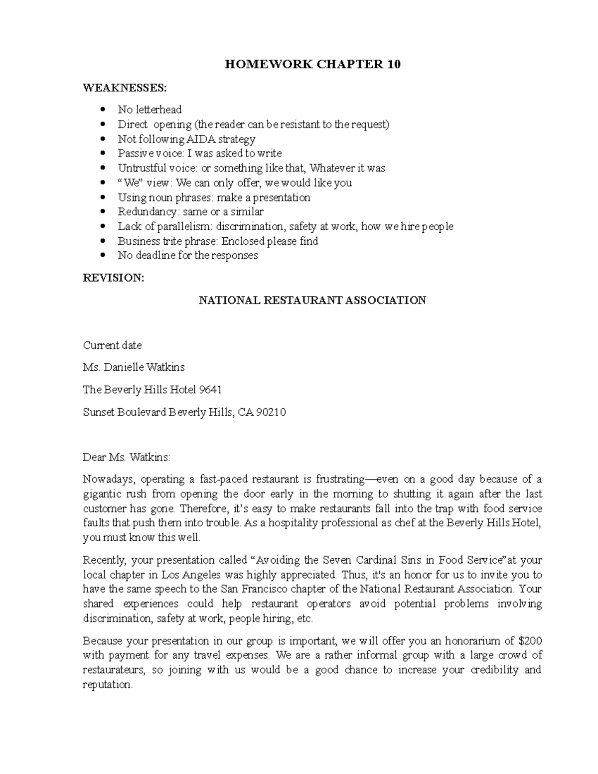 Weekly Homework chapter 10 - Business Communication - NEU - Studocu