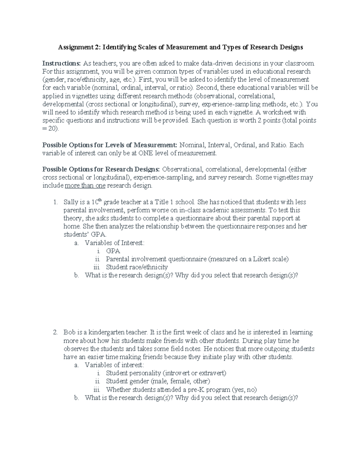 AO Assignment 2 - Template-3 - Assignment 2: Identifying Scales of ...