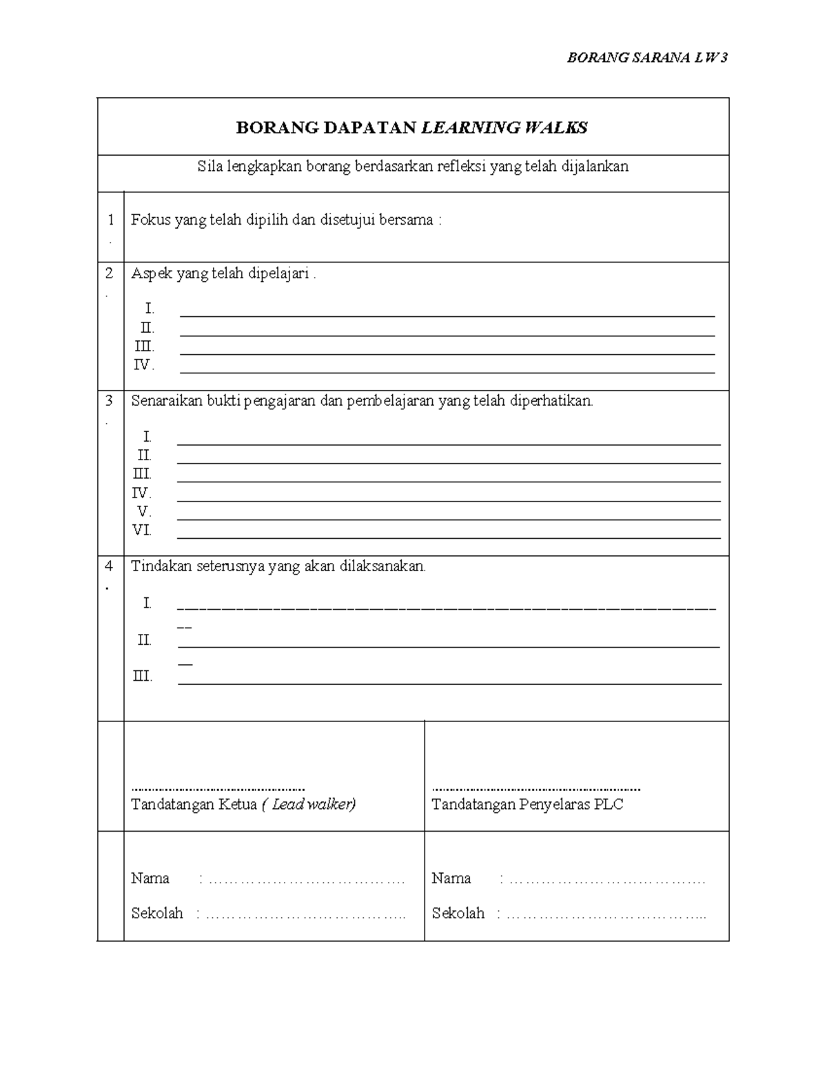 4. Borang Dapatan (LW) - nil - BORANG SARANA LW 3 BORANG DAPATAN ...
