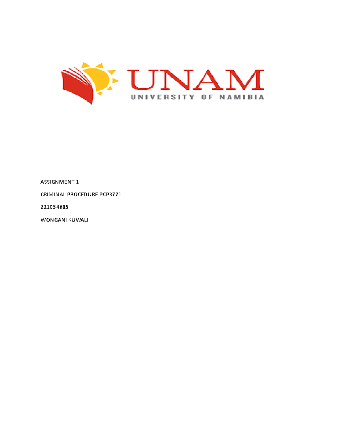 Assignment 1 - work - Civil procedure - UNAM - Studocu