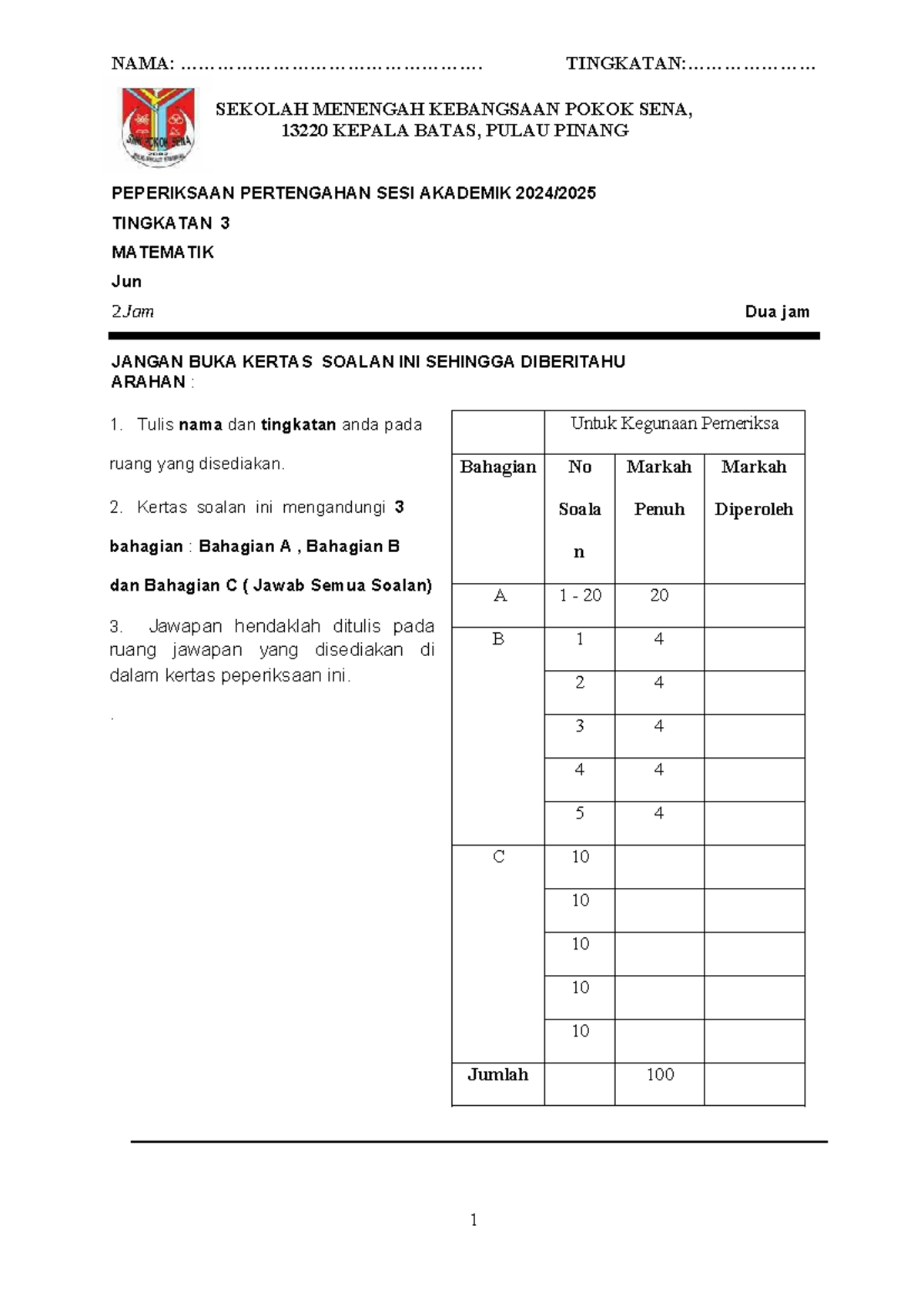 Cover maths f3 - notes - NAMA ...