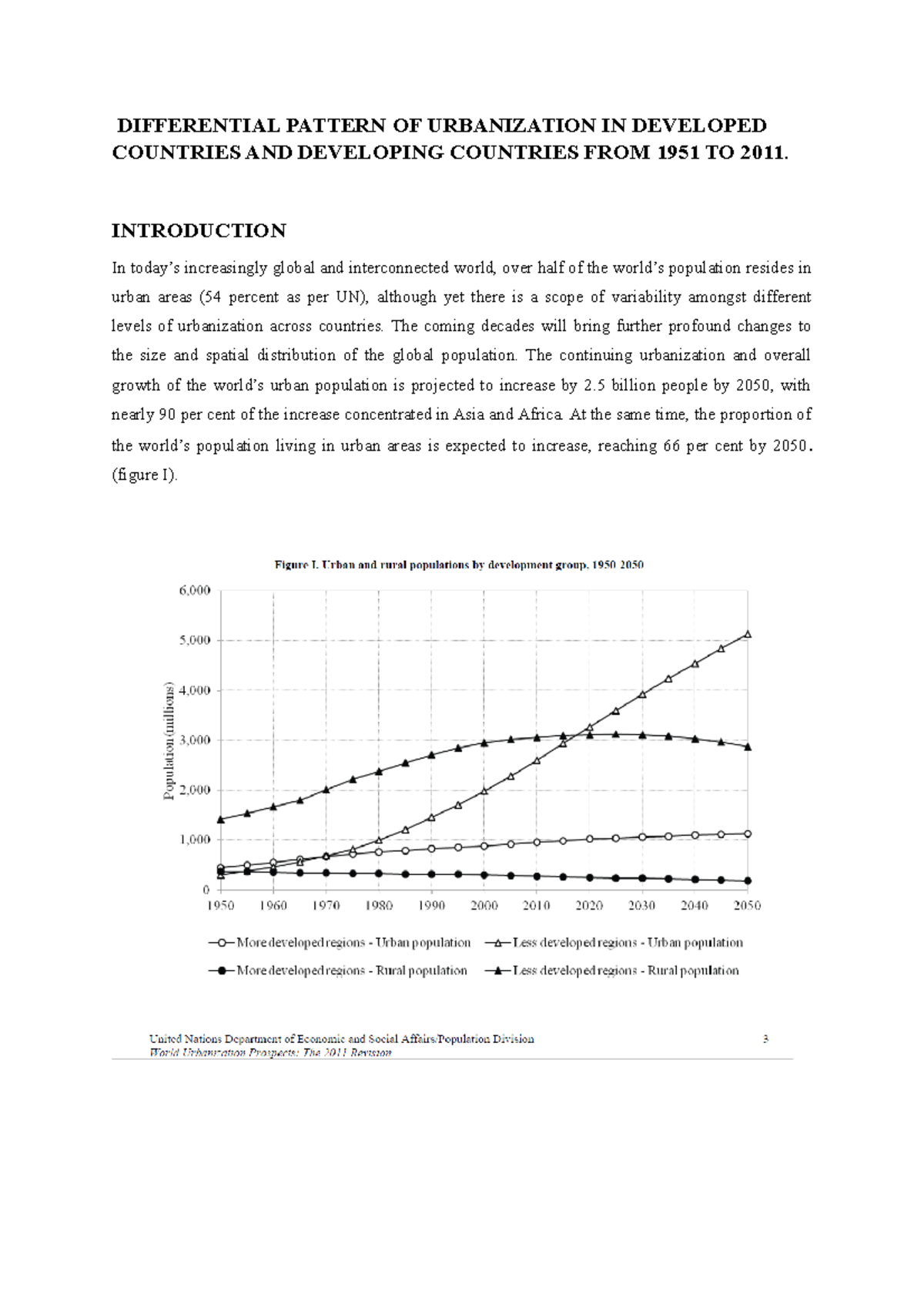 Urbanization assignment - DIFFERENTIAL PATTERN OF URBANIZATION IN ...