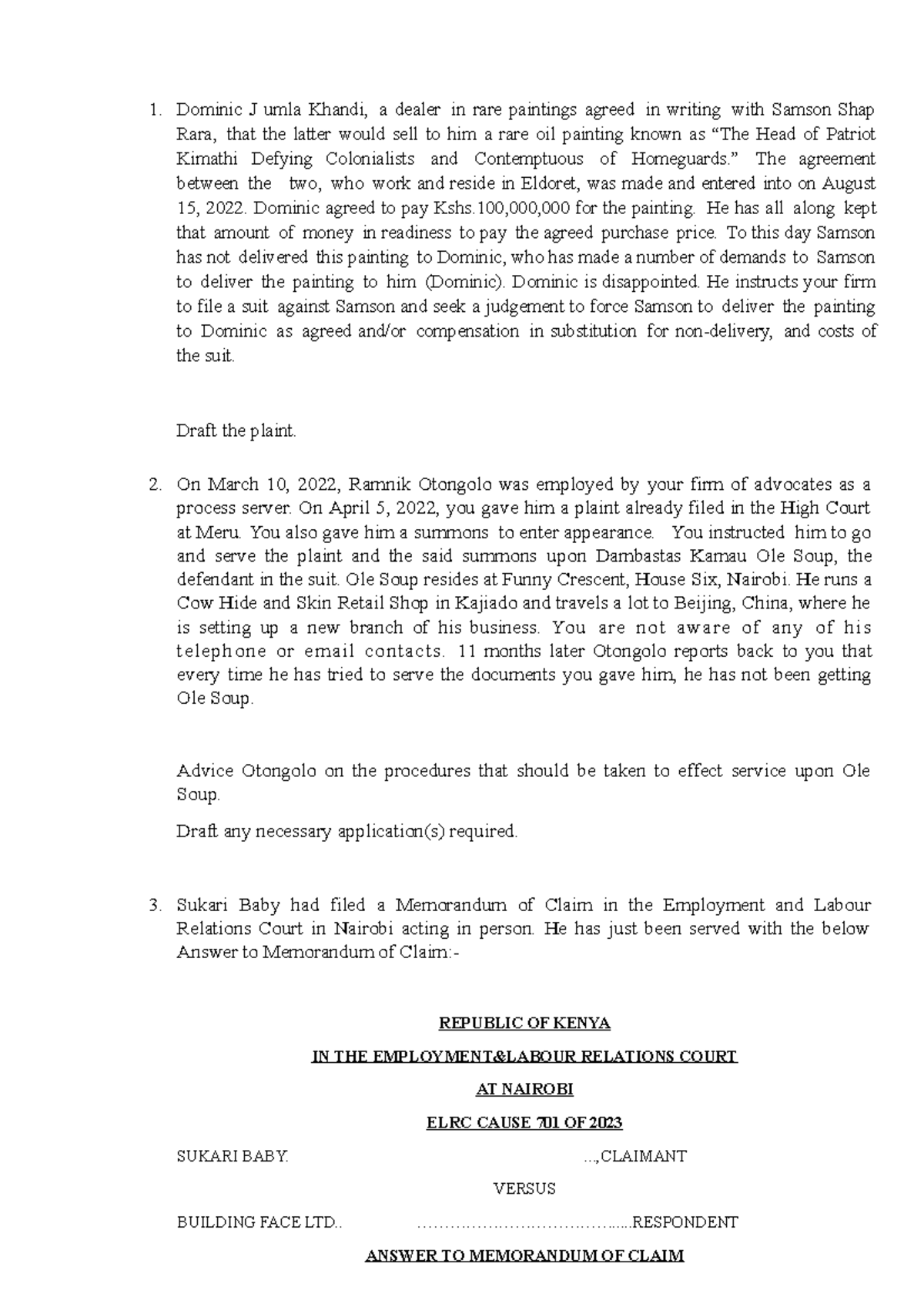 Civil Litigation Assignments - Studocu