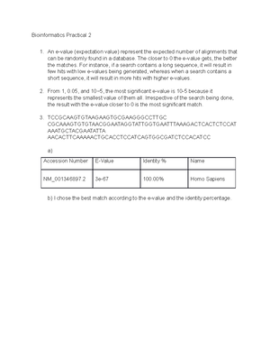 Bio315 Practical 3 bioinformatics practical questions - Bioinformatics ...