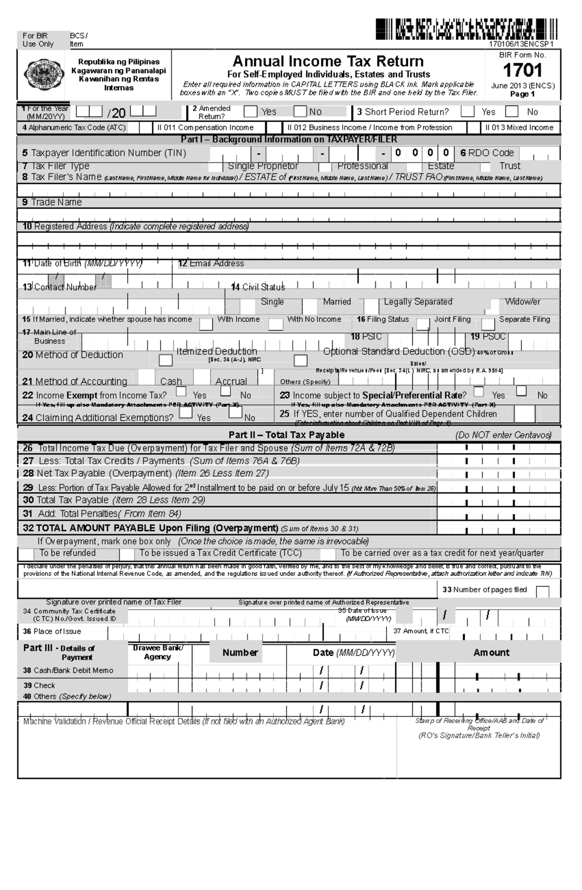 Bir Form 1701 Please Give Your Document A Descriptive And Clear Title
