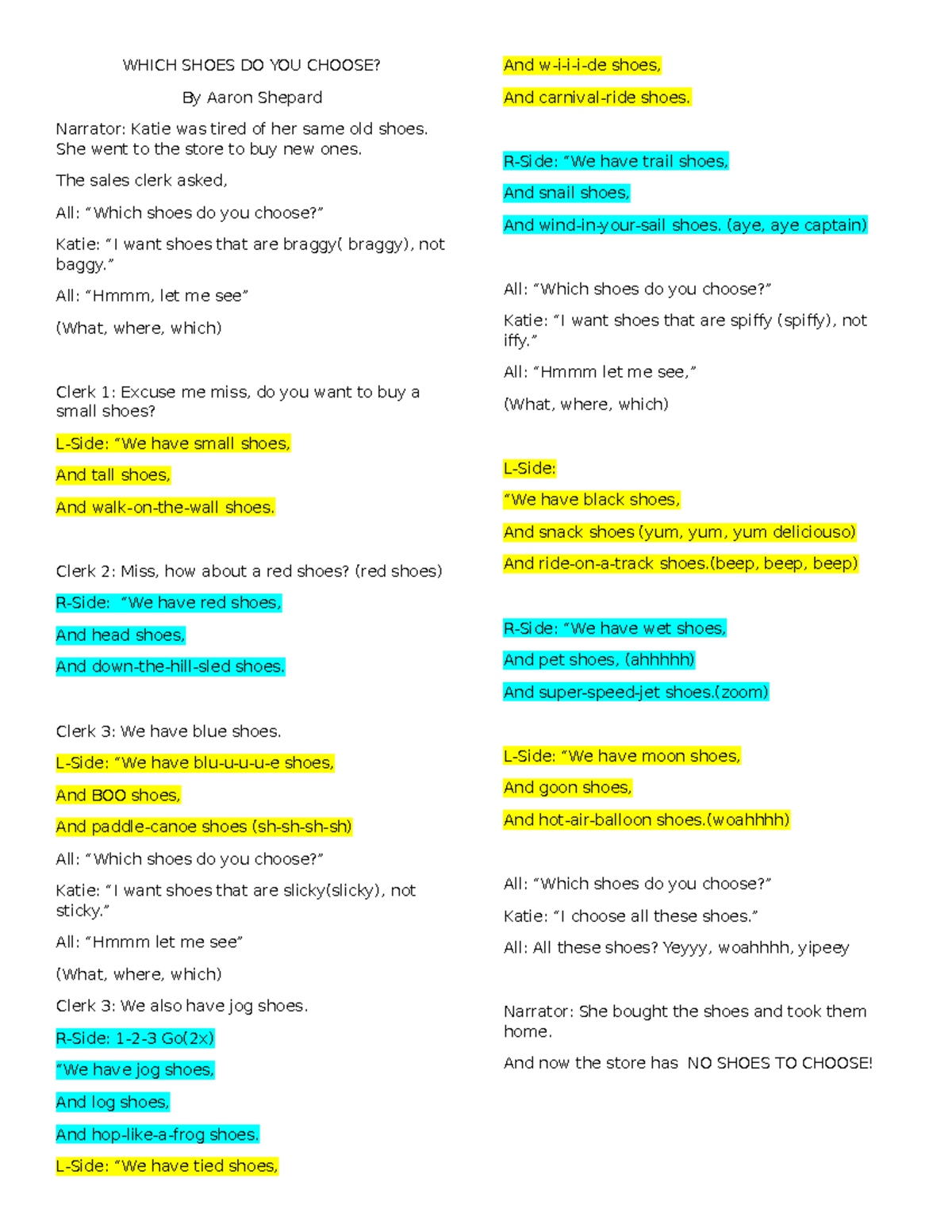 Which Shoes Do You Choose - WHICH SHOES DO YOU CHOOSE? By Aaron Shepard ...