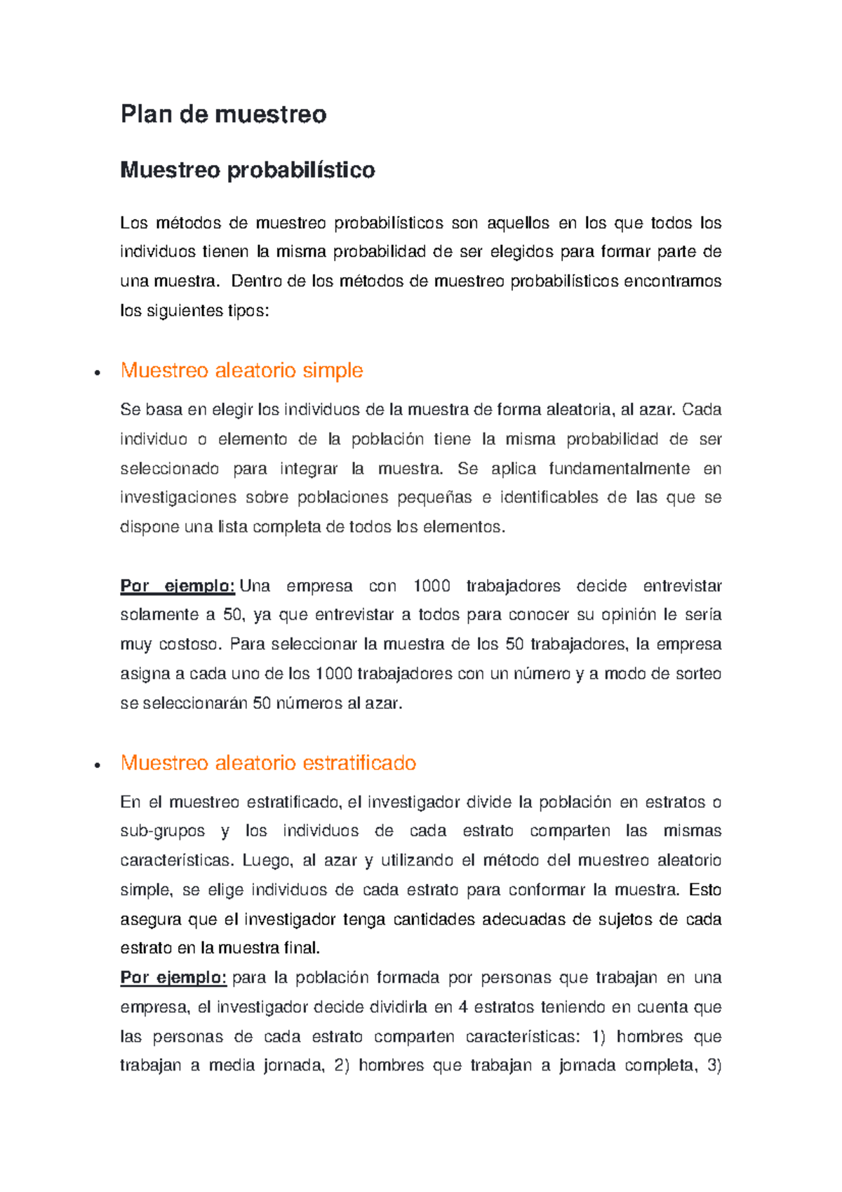 Plan de muestreo tema 4 fundamentos de comercialización - Plan de ...