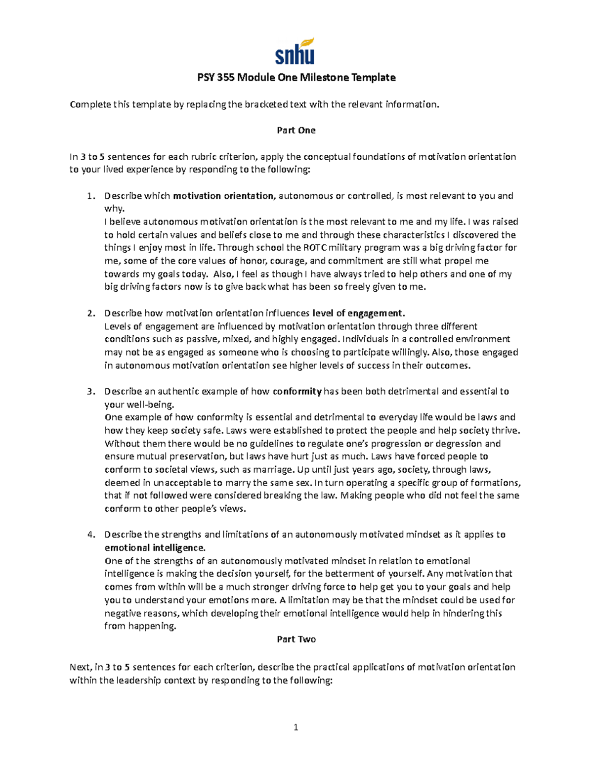 Theories of Social Psychology Week 1 Template - PSY 355 Module One ...