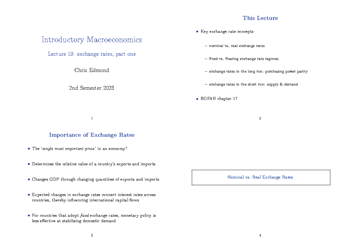 Econ10003 lecture 19 - lec slides - Introductory Macroeconomics Lecture ...