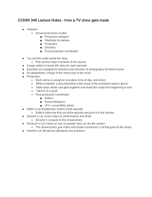 Week 4 Television Notes - Week 4 Television Notes TV Questions What are ...