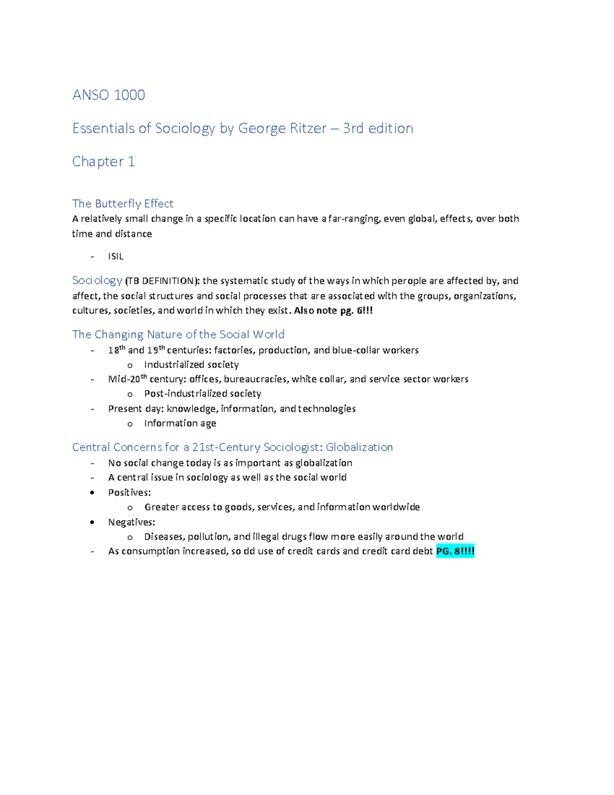 Chapter 1 ANSO1000 - Taught by Professor Donna White; Book: Essentials ...