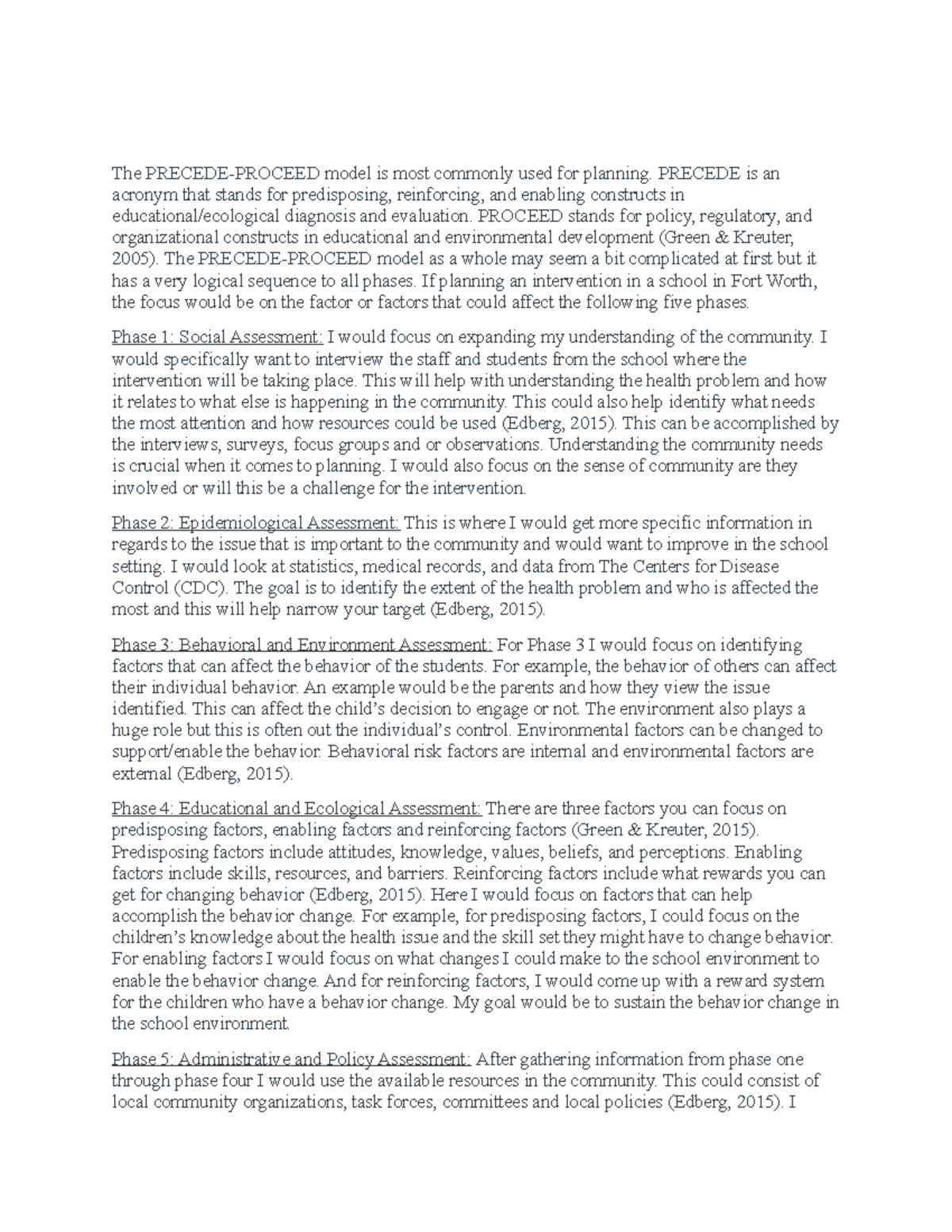 Precede Proceed model - it is the best assignment ever and the student ...