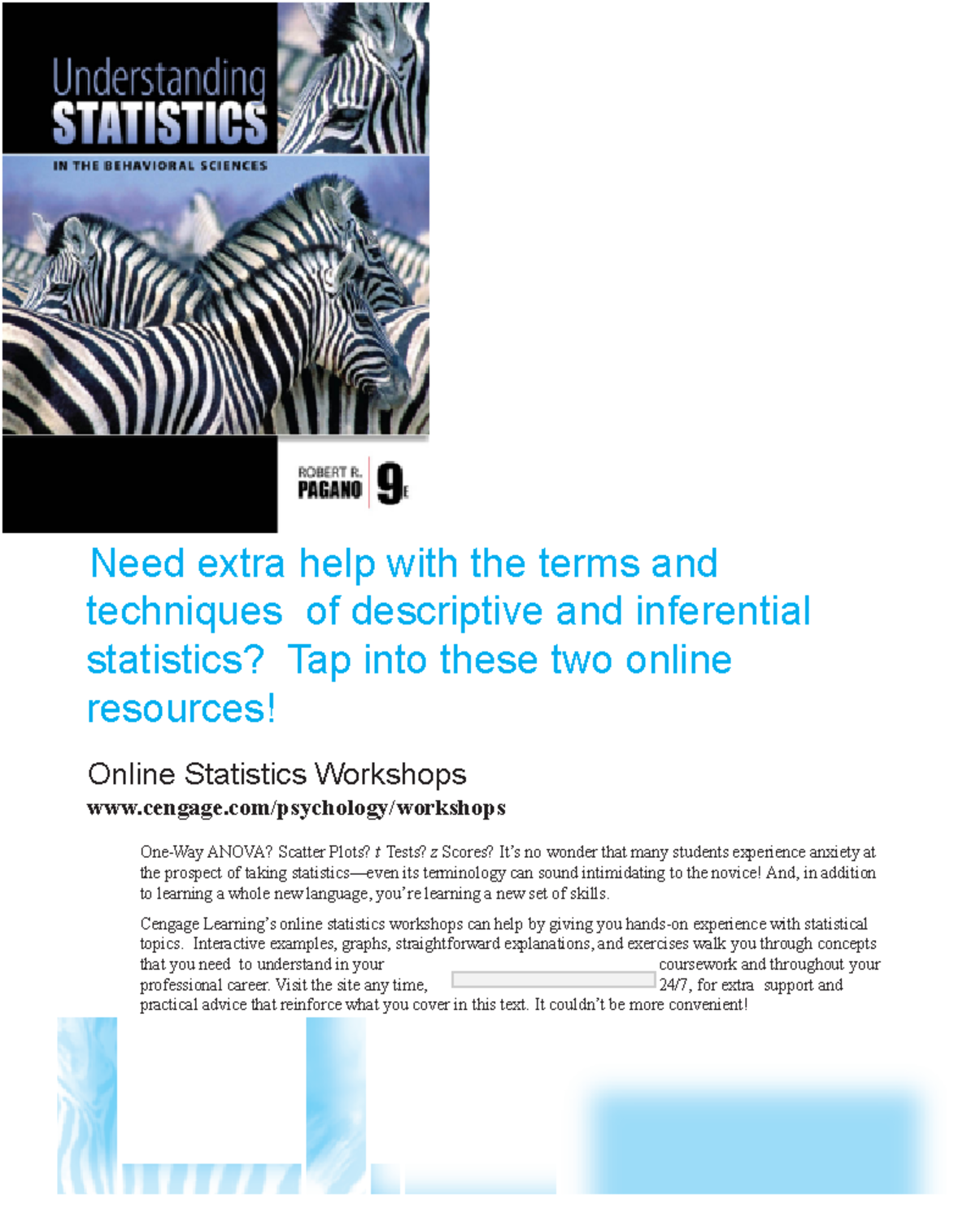 Understanding Statistics in the Behavioral Sciences 9th ed - Need extra ...