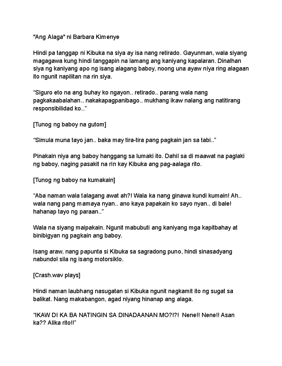 -Ang Alaga- ni Barbara Kimenye-1 - "Ang Alaga" ni Barbara Kimenye Hindi ...