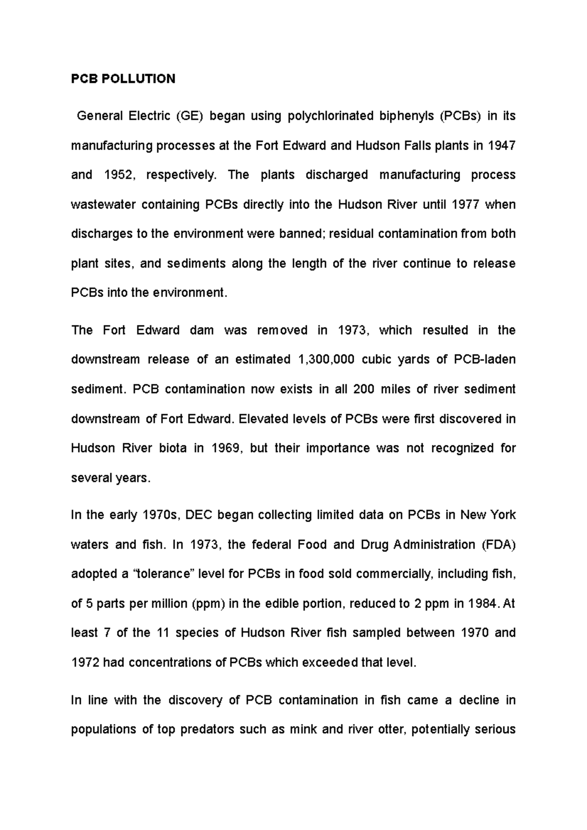PCB Pollution - lectures note related to marine ecology - PCB POLLUTION ...
