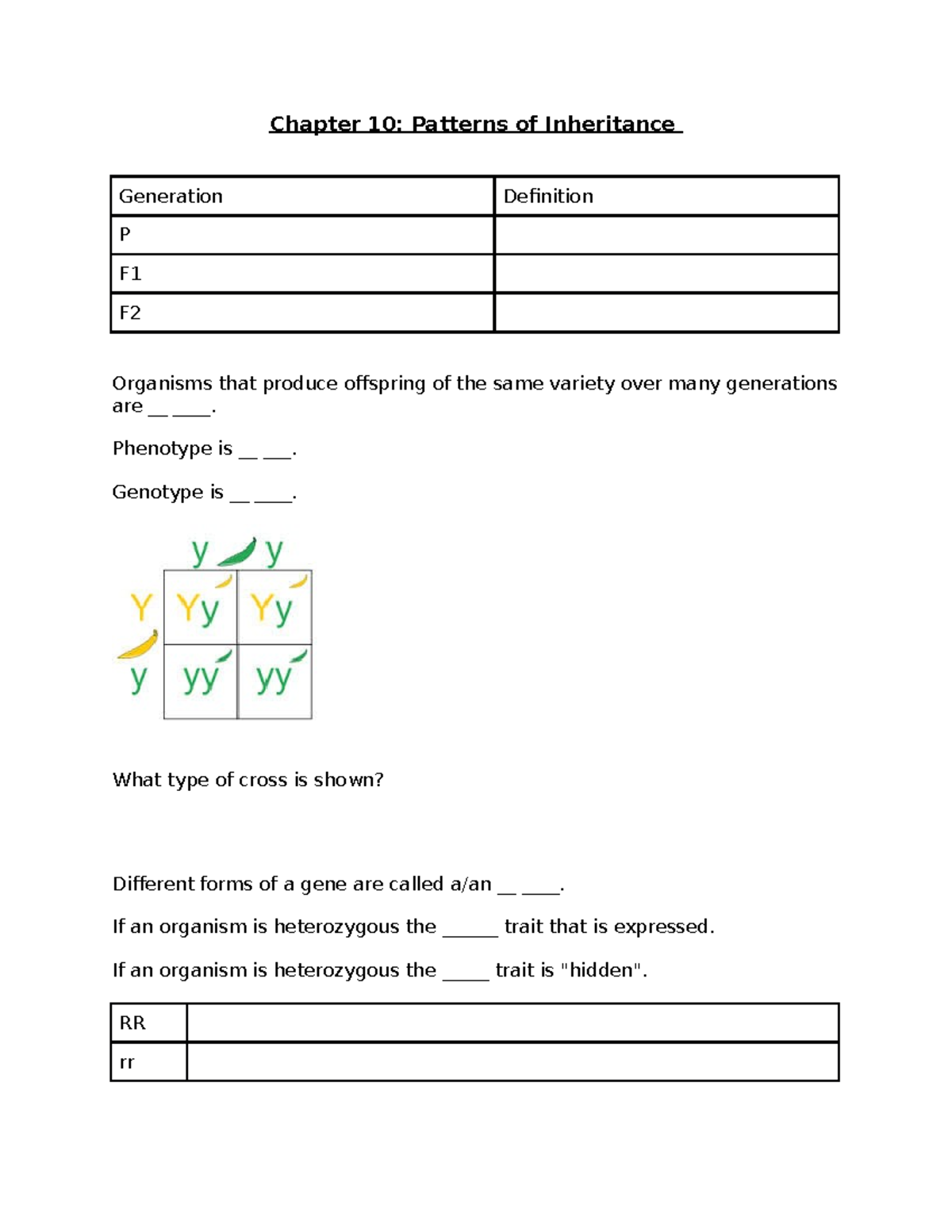 11082022 BIOL 189-1004-1005 Hardcastle - Chapter 10: Patterns of Inheritance Generation ...