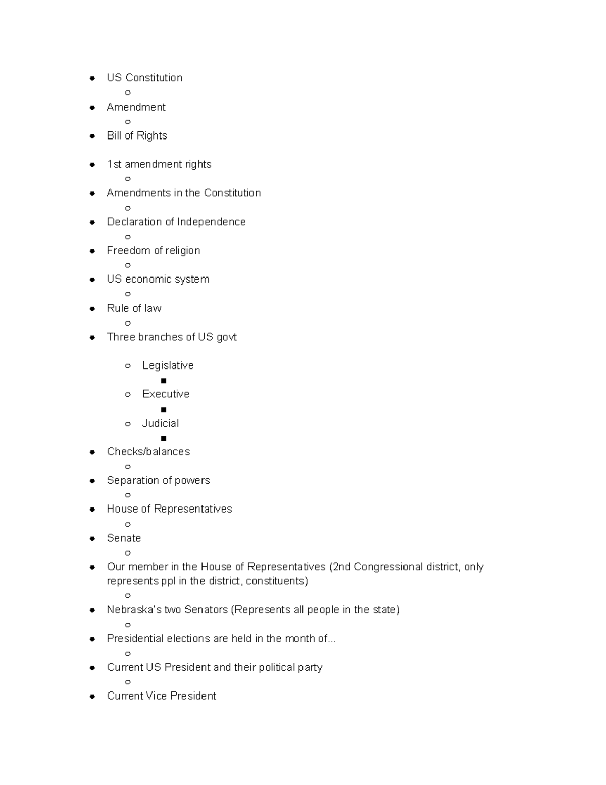 Archdiocese assessment study guide -1 - US Constitution Amendment Bill ...