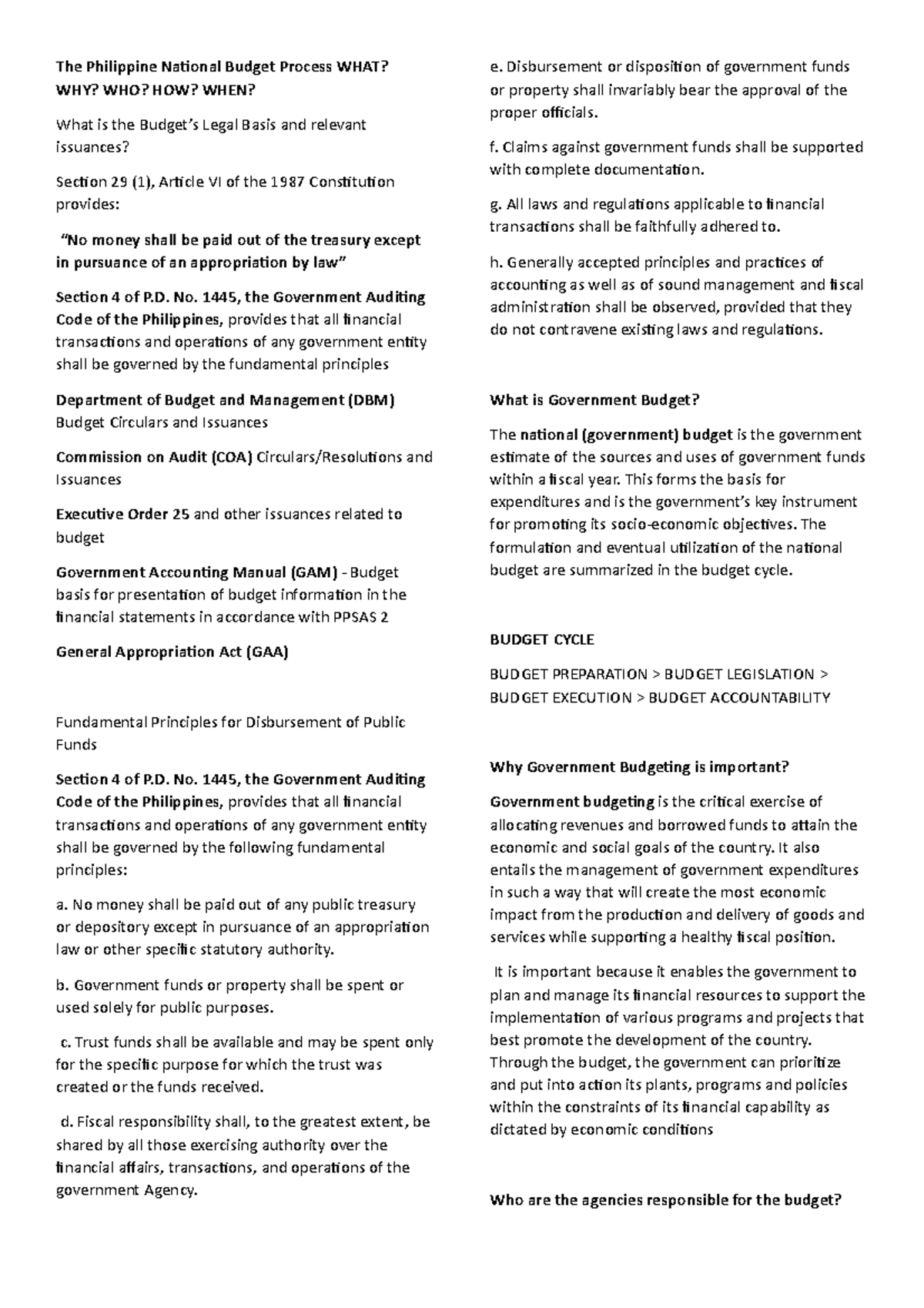 GOV Accntg - Part 2. Encoded - The Philippine National Budget Process ...