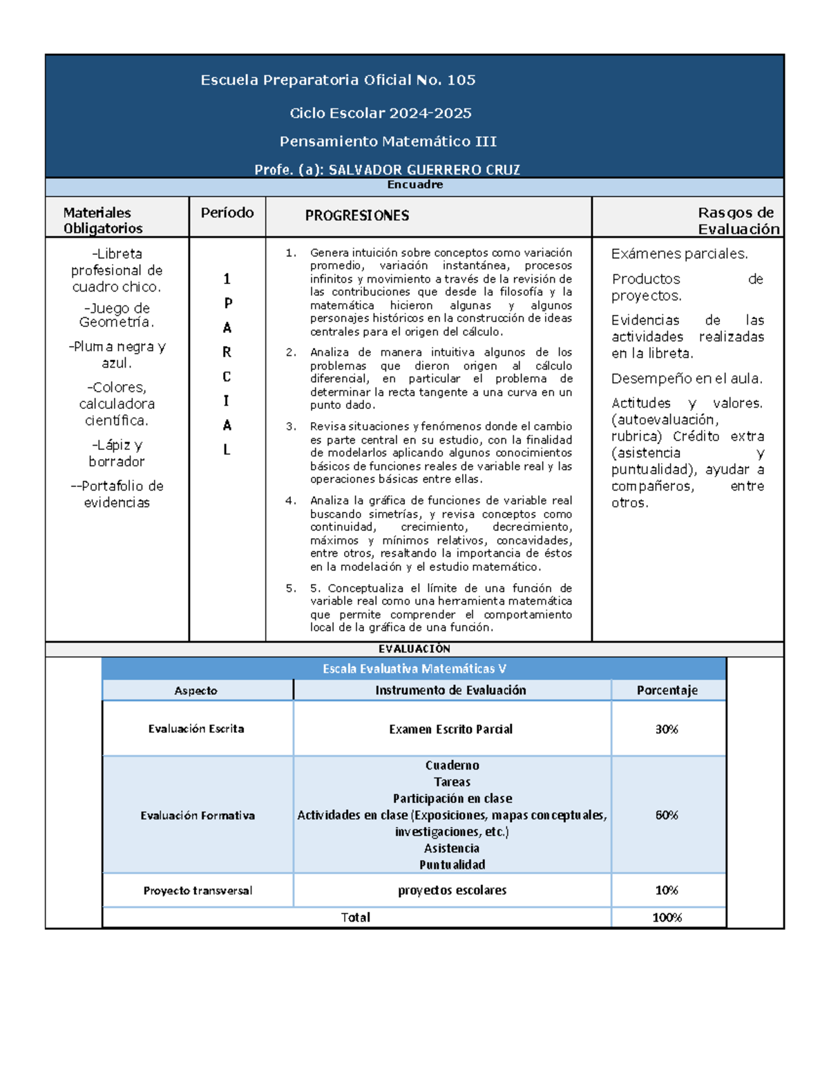Reglamento pensamiento-mate III - Escuela Preparatoria Oficial No. 105 ...