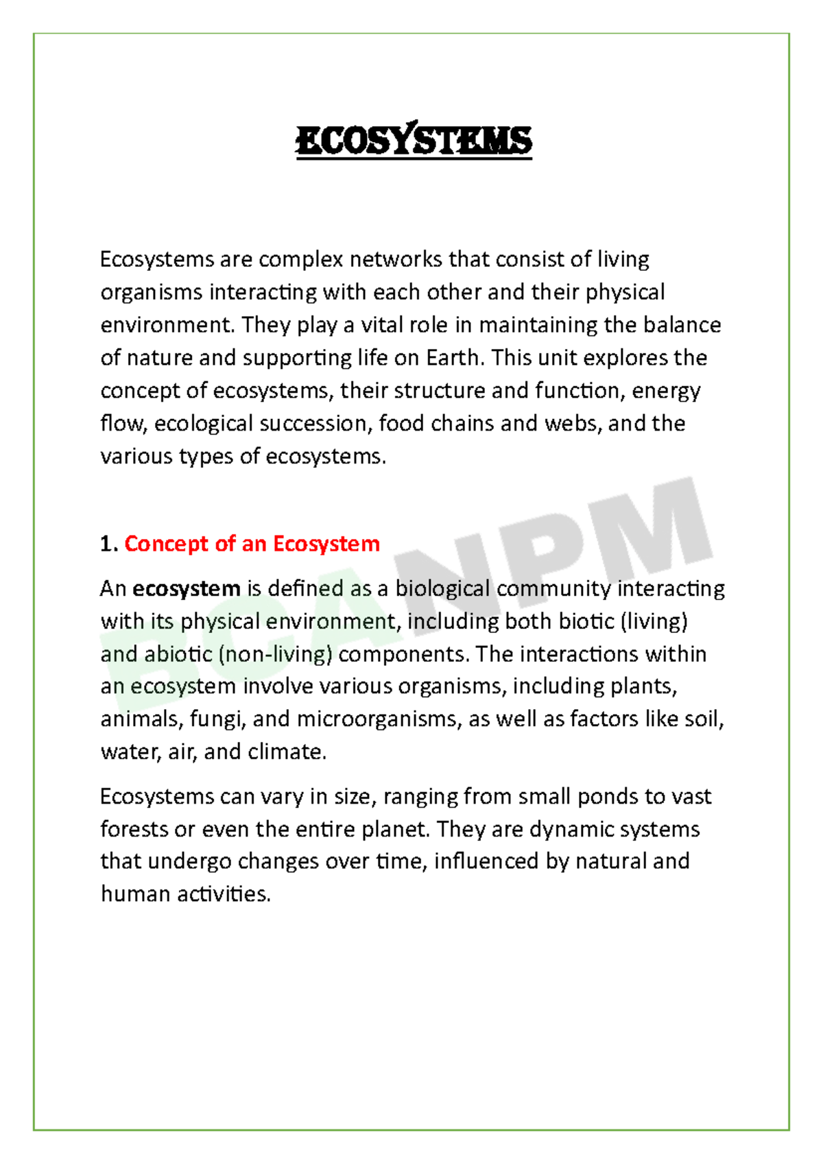 3 - environment - EcosystEms Ecosystems are complex networks that ...