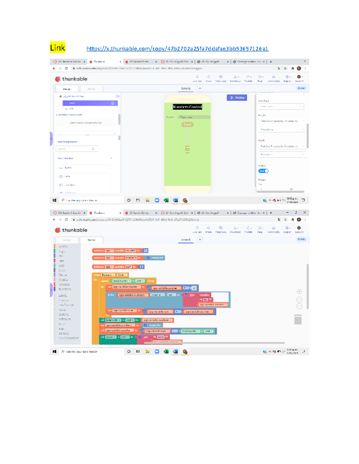 Thunkable ACT 5 - Ejercicio - Programación avanzada - Link - Studocu