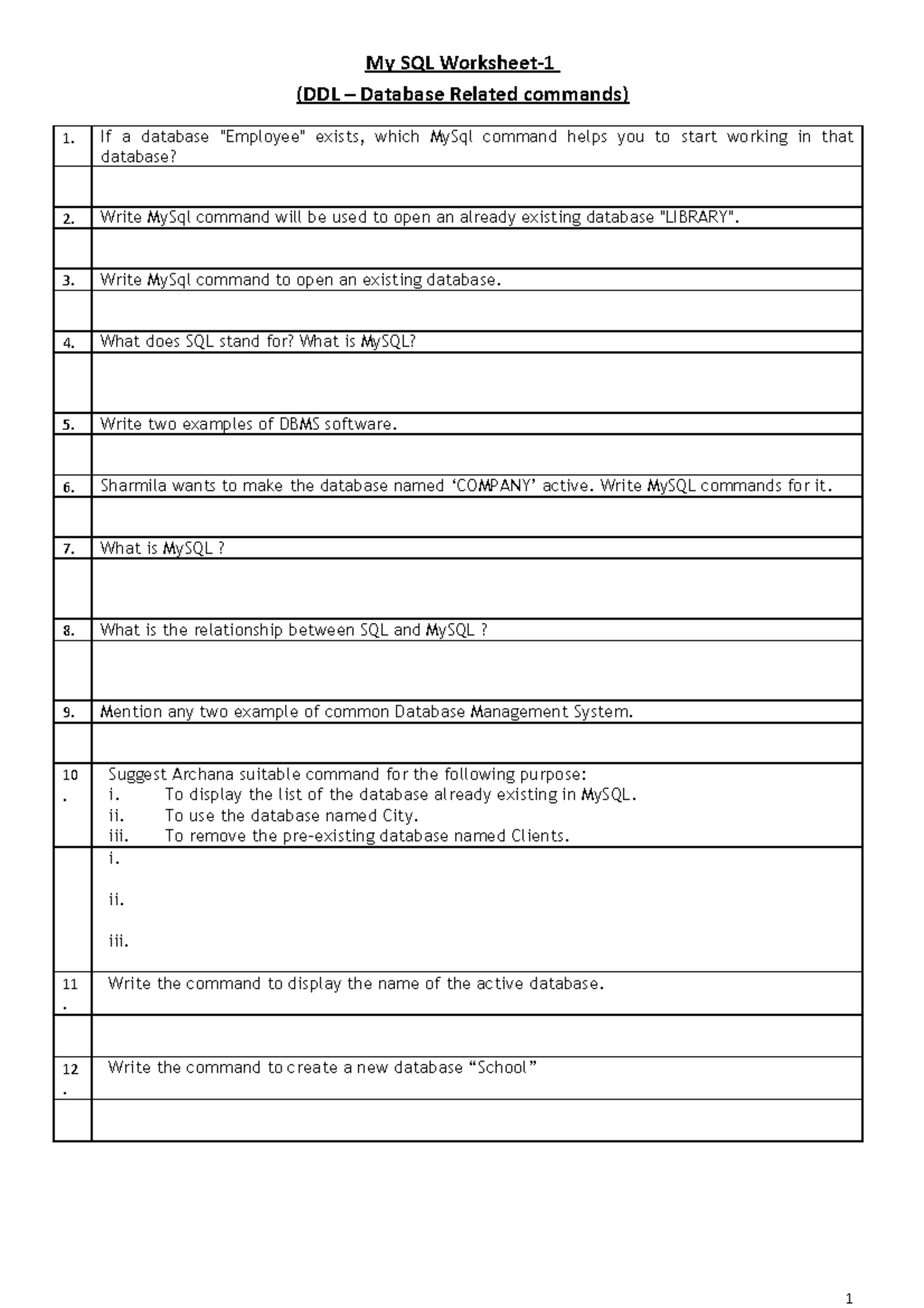 All Worksheets Mysql - done bca from gls - My SQL Worksheet- (DDL ...