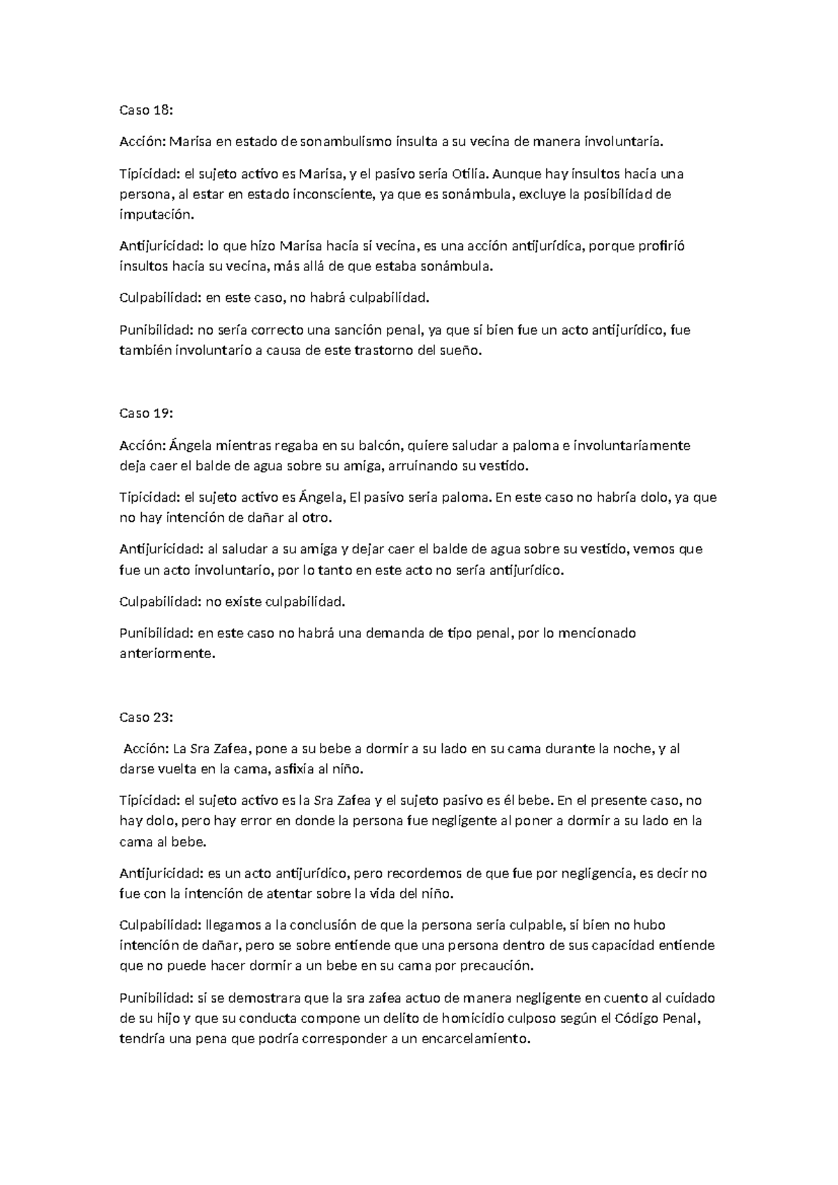 TP Penal - hb kol gv hhf hjmj - Caso 18: Acción: Marisa en estado de ...