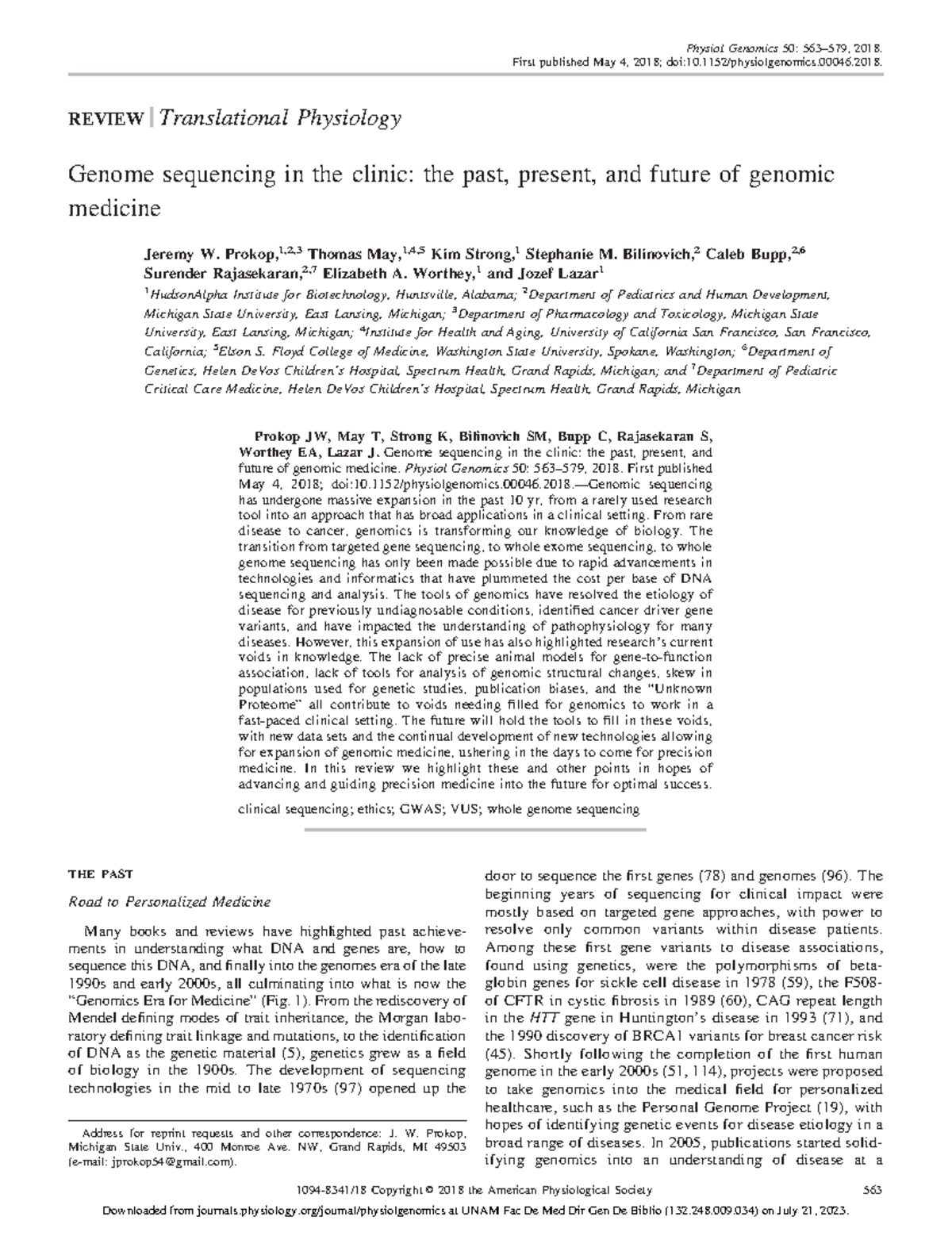 Genome sequencing in the clinic the past, present, and future of ...