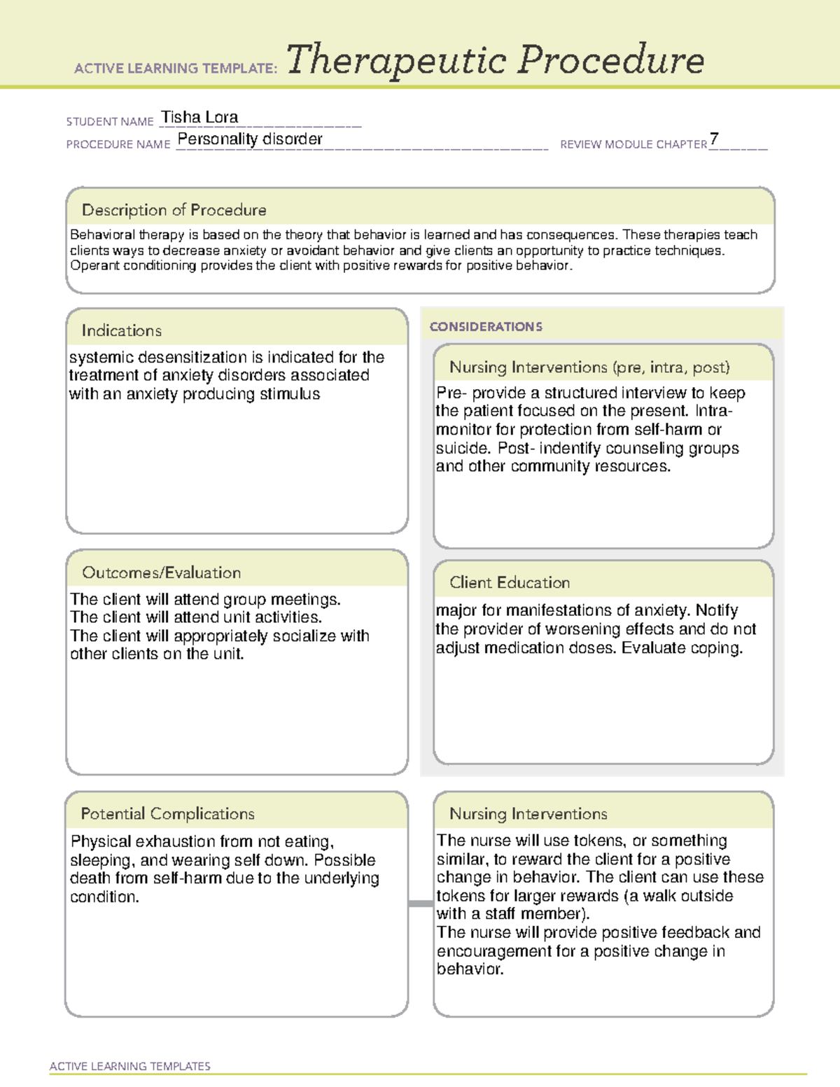 Active Learning-Mental Health- Ch 7 - PSYC 210 - ACTIVE LEARNING ...