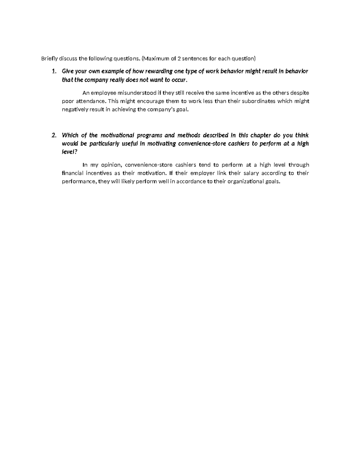 Module 7 (3-22-23) - Briefly discuss the following questions. (Maximum ...