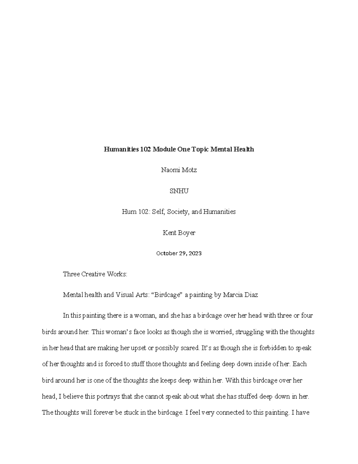 Hum-102 Short Answer Assignment 1 - Humanities 102 Module One Topic ...