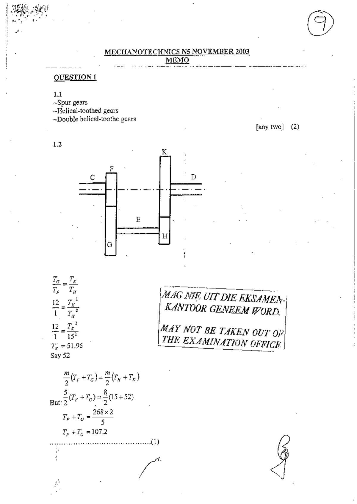N5 mechano Nov 2003 ans - Fluids - N5.6 - Studocu