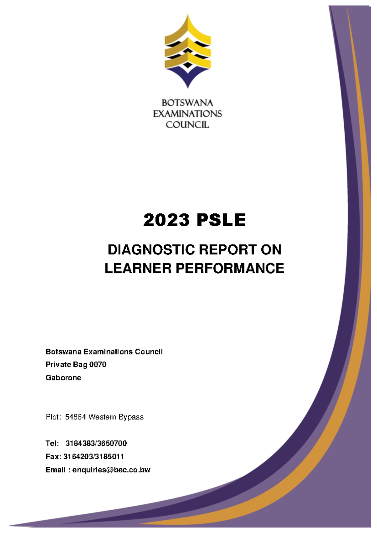 Psle-diagnostic-report-updated 2023 - Botswana Examinations Council ...