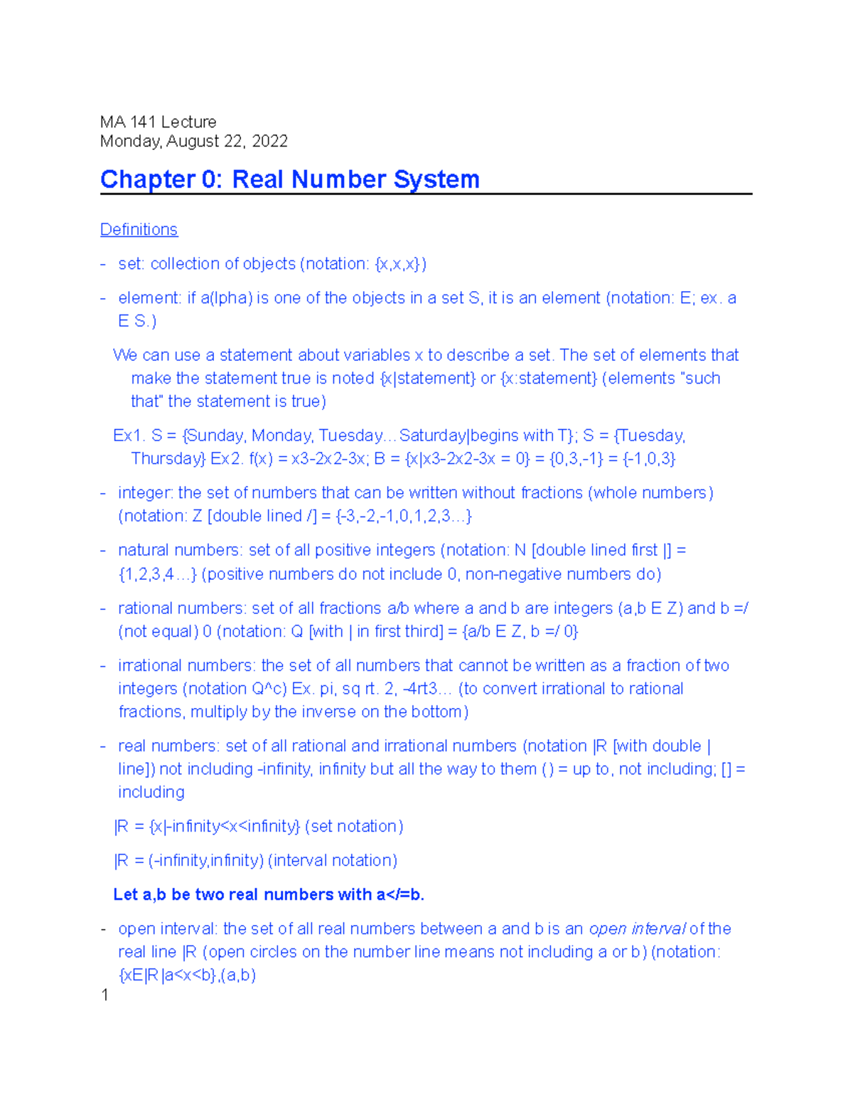 MA 141 Lecture Week 1 - Calculus I with Rachel Abel - MA 141 Lecture ...