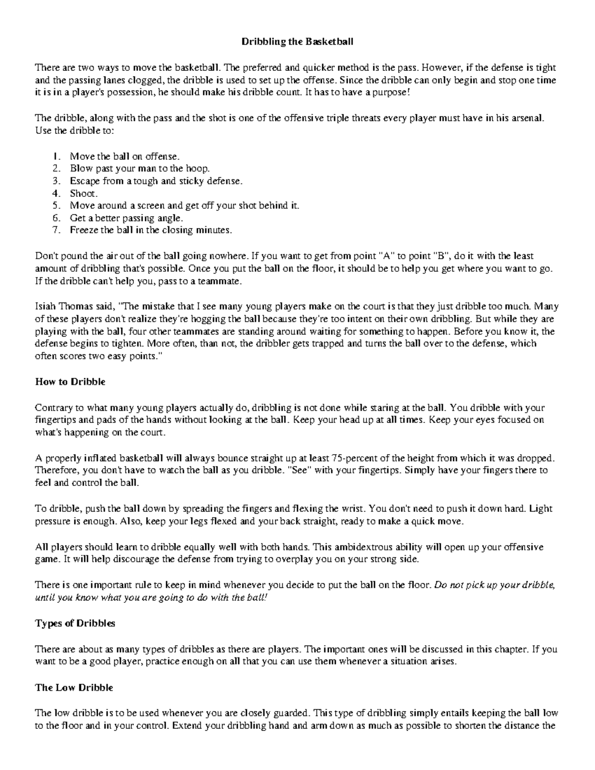 4 Dribbling the Basketball - Dribbling the Basketball There are two ...