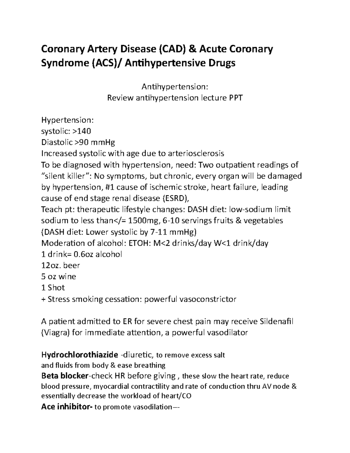 UNRS 212 Coronary Artery Disease (CAD) & Acute Coronary Syndrome (ACS ...