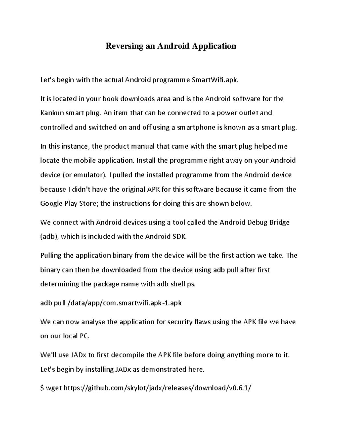 Reversing an Android Application - It is located in your book downloads ...