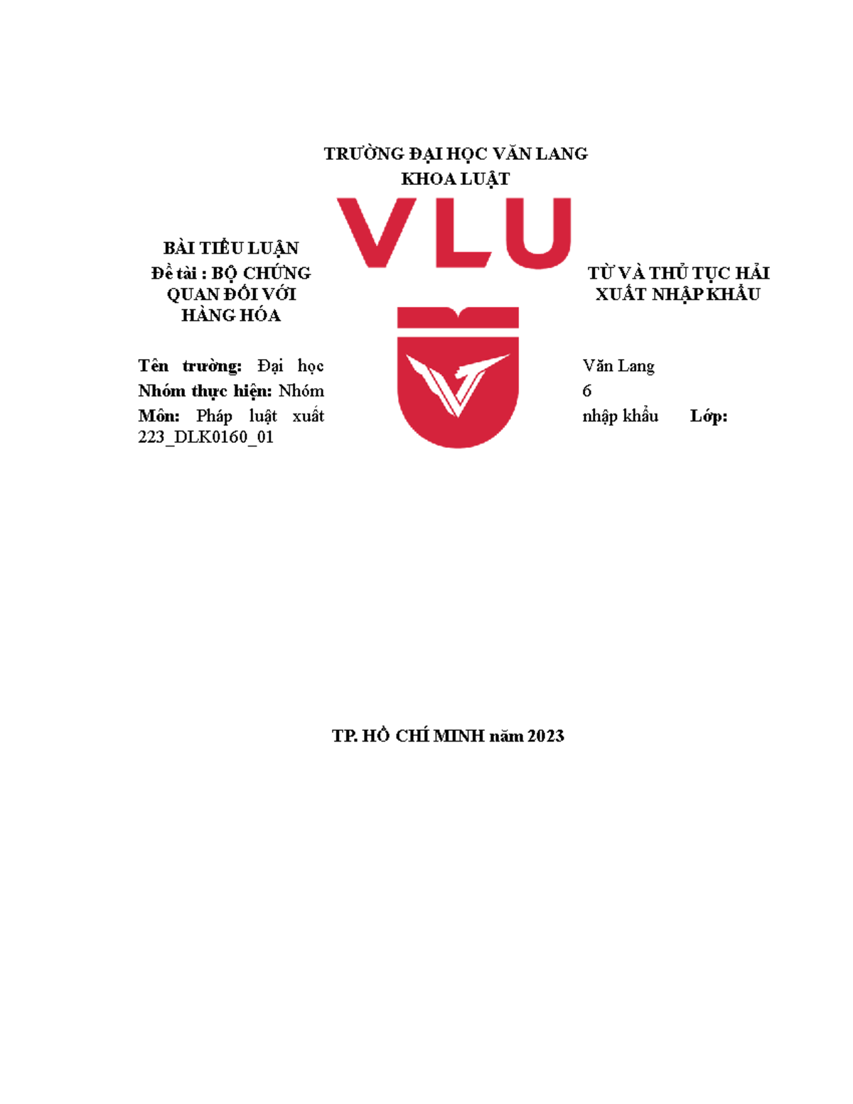 BÀI THUYẾT PP Trình XKN CHỨNG TỪ - TRƯỜNG ĐẠI HỌC VĂN LANG KHOA LUẬT ...