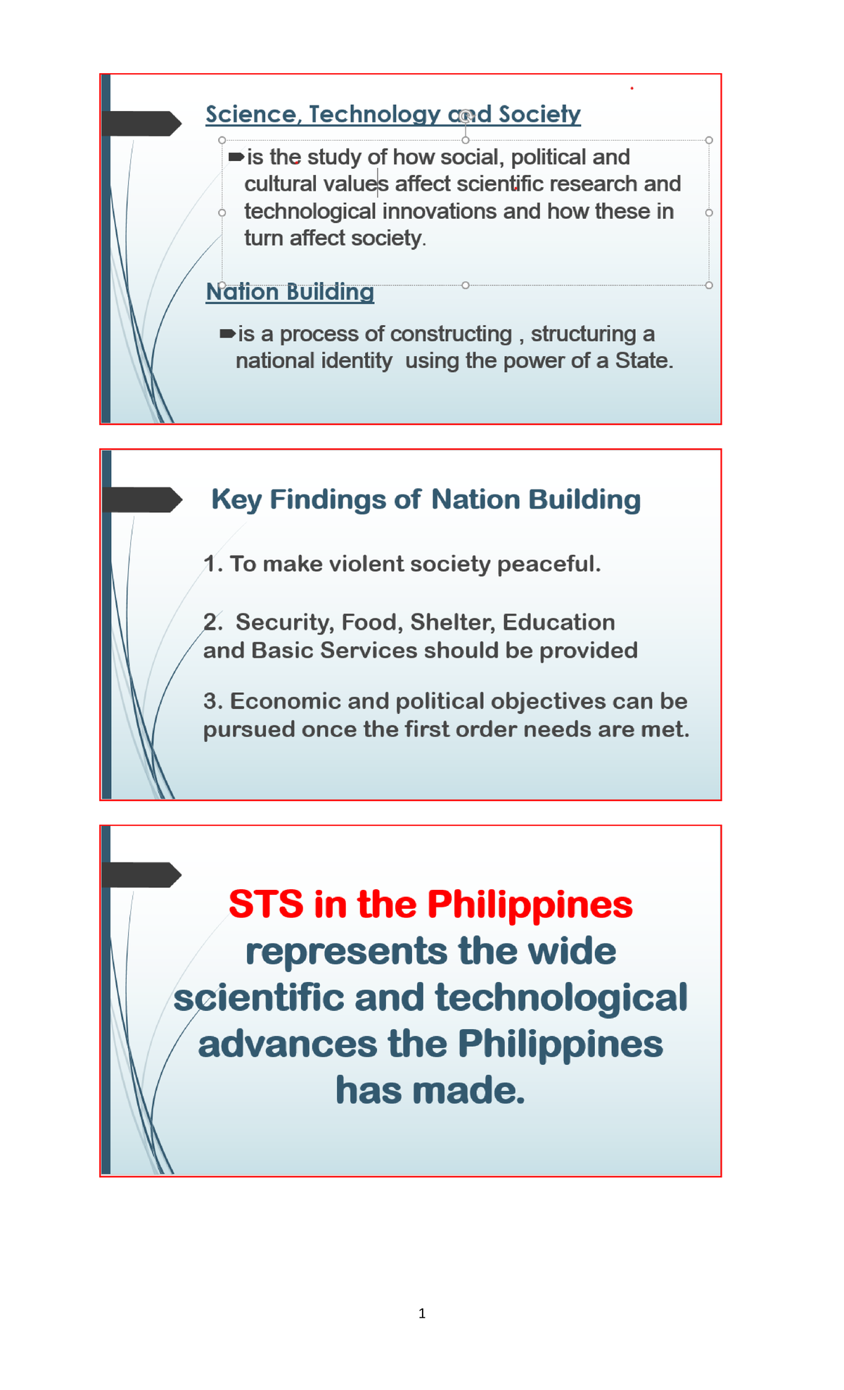 ST Nation Building - Module on STS - Science and Technology - Studocu